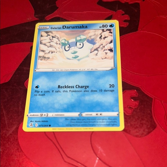 Pokemon | Games | Pokemon Card Galarian Darumaka Blue And Yellow | Poshmark